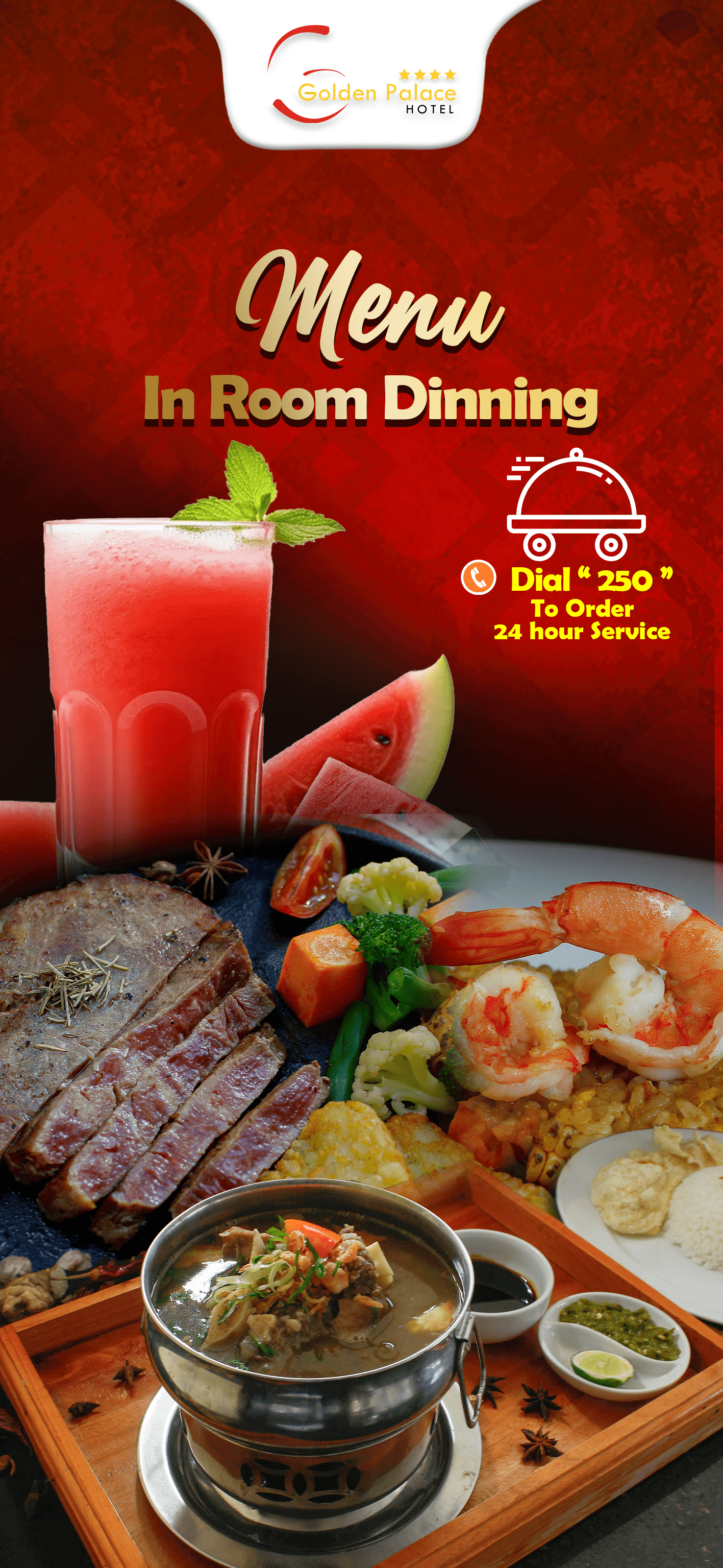 In Room Dining | Golden Palace Hotel Lombok